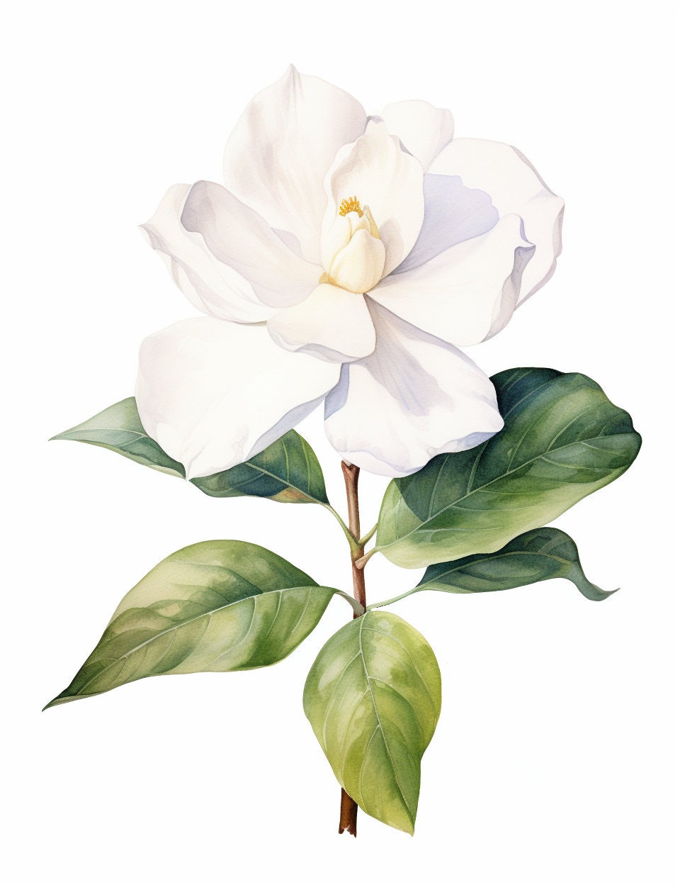 Gardenia, Flowers, Watercolor Clipart, Flower Portrait, Digital Prints ...