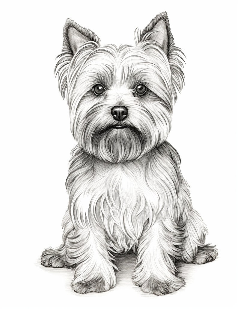 Yorkshire Terrier | Yorkie | Coloring Pages | Pet Portrait | Printable ...