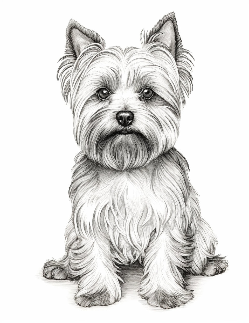 Yorkshire Terrier | Yorkie | Coloring Pages | Pet Portrait | Printable ...