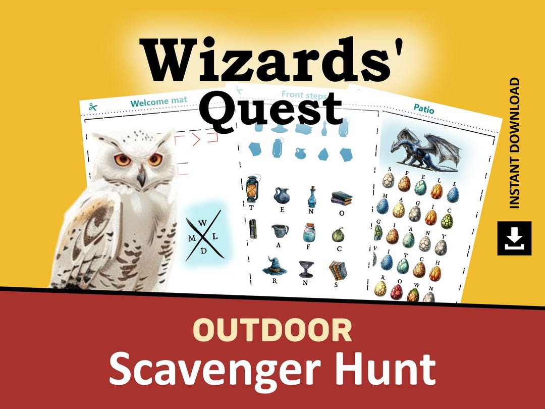 Wizard Outdoor Scavenger Hunt: Kids Puzzle Game (PDF Download) - Etsy