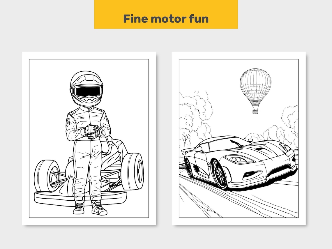 Printable Race Car Activities, Car Race Game for Kids, Sports Car ...