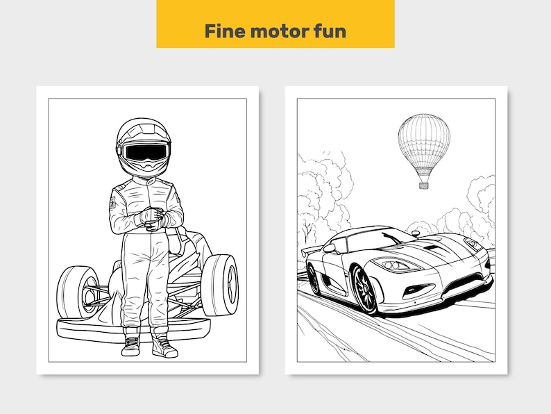 Printable Race Car Activities, Car Race Game for Kids, Sports Car ...