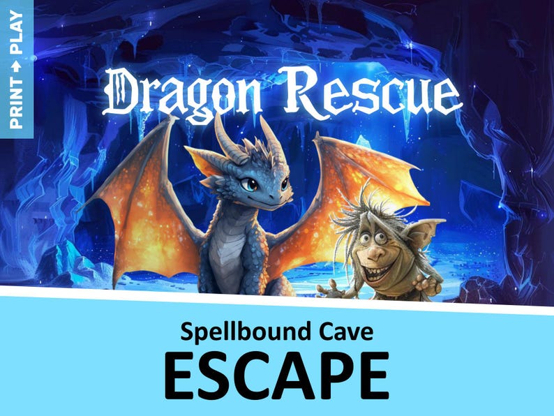 Printable Escape Room, Game for Kids, Escape Room Kit, Birthday Party Game, Dragons & Goblins ...