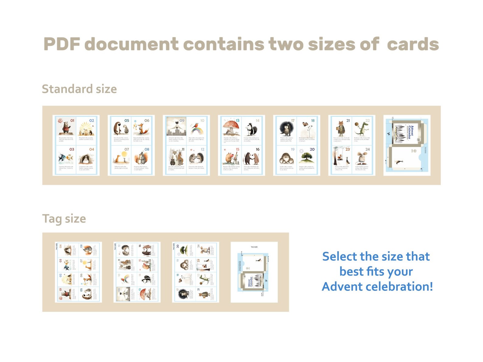 Printable Advent Calendar Cards Christmas Countdown Brainy Quotes ...