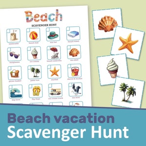 Beach Scavenger Hunt for Kids, Printable Summer Activity, Instant ...