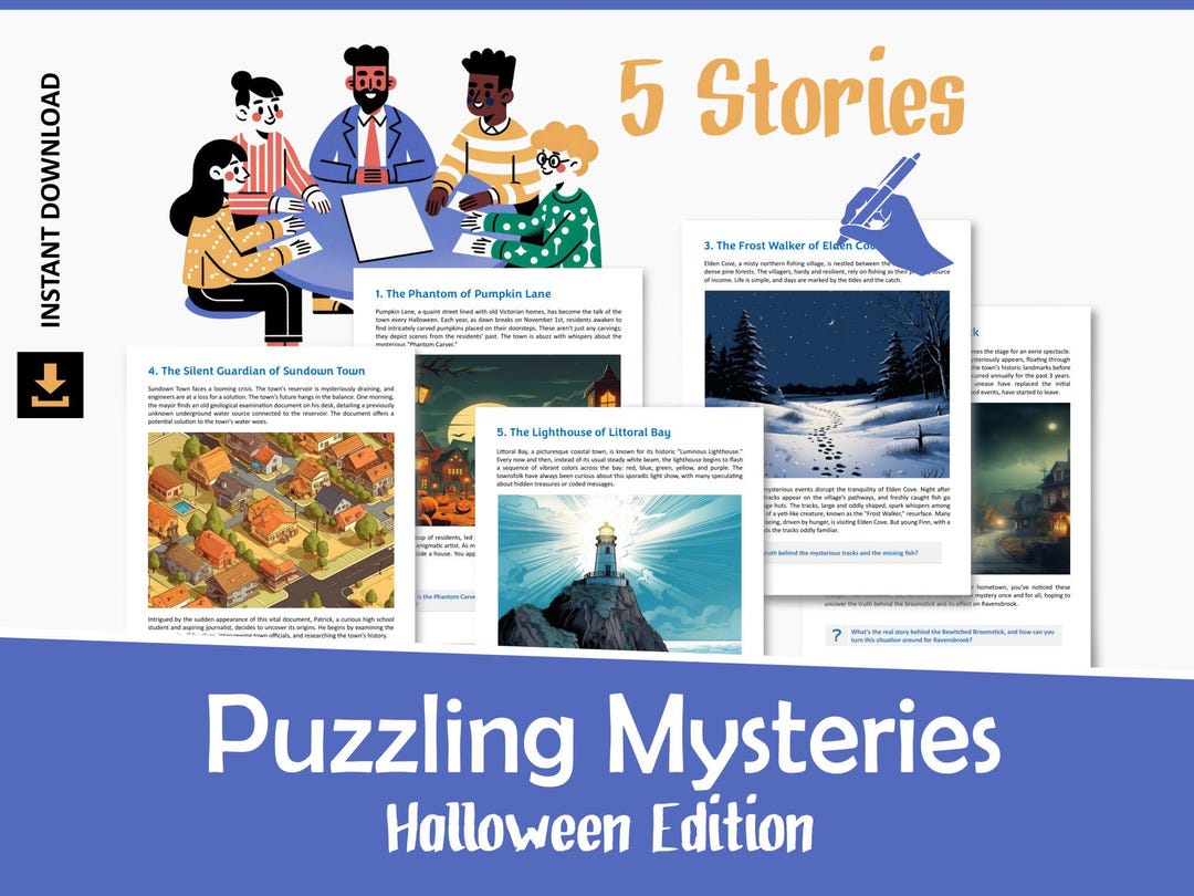 Puzzling Mysteries: Halloween Edition, Creative Writing Mystery Game ...