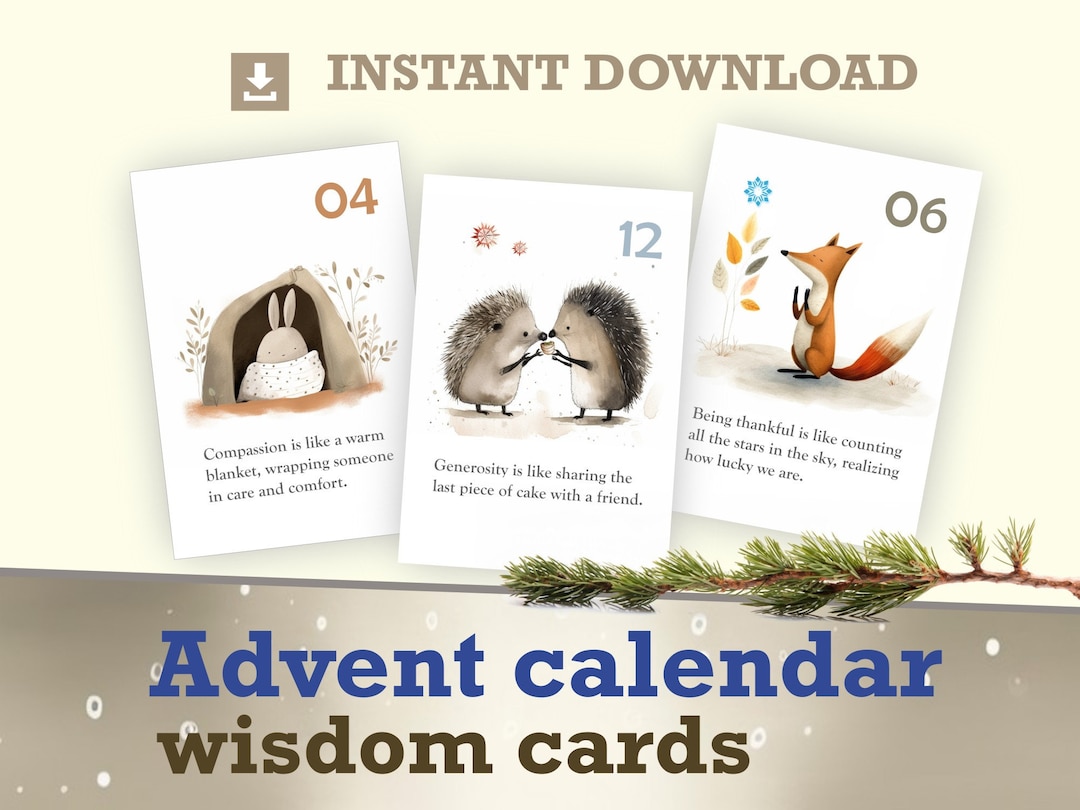 Printable Advent Calendar Cards Christmas Countdown Brainy Quotes ...