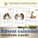 Printable Advent Calendar Cards Christmas Countdown Brainy Quotes ...