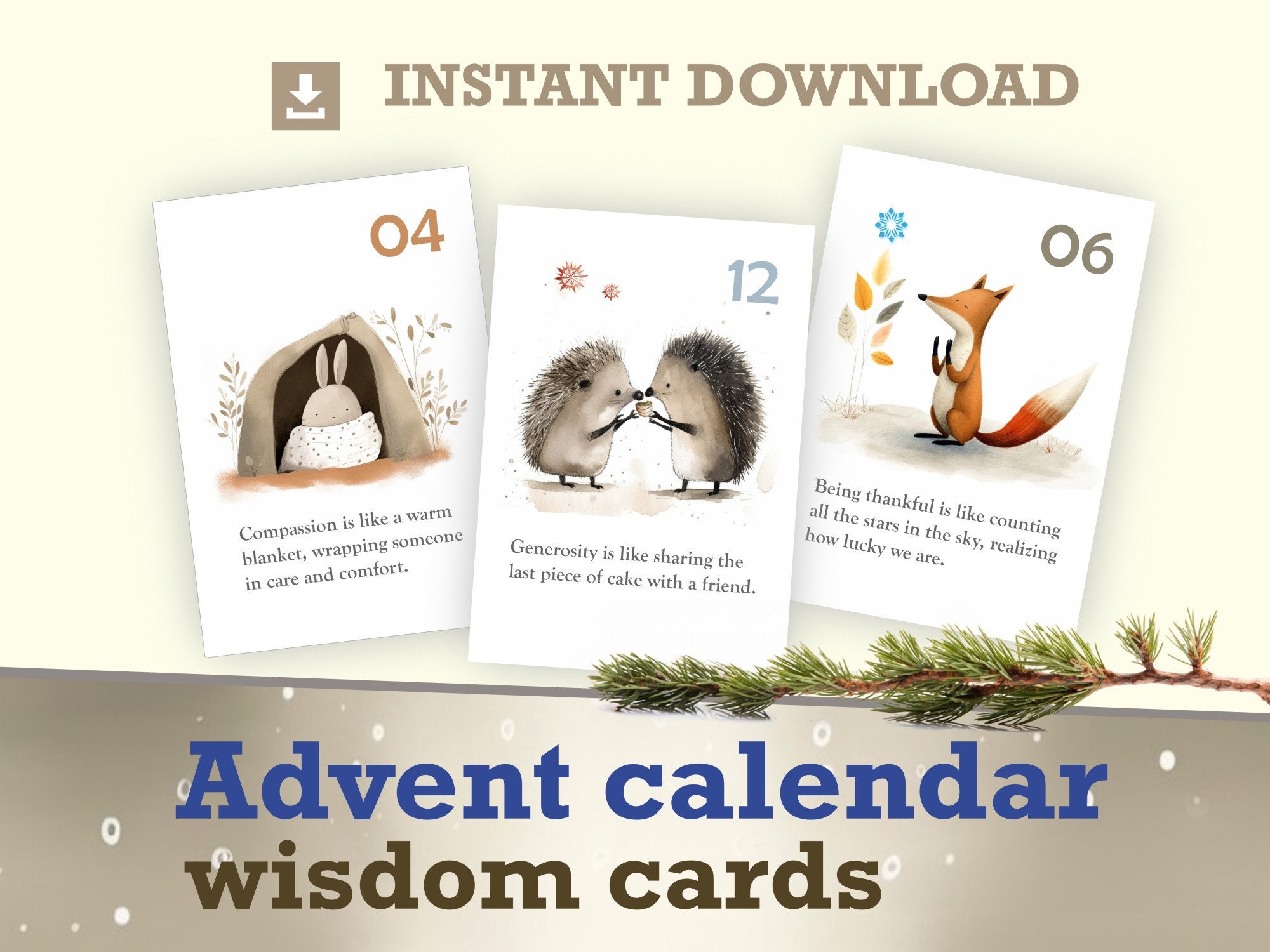 Printable Advent Calendar Cards Christmas Countdown Brainy Quotes ...