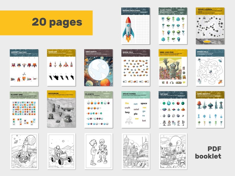 Printable Space-themed Activities, Puzzles for Kids, Space Exploration ...