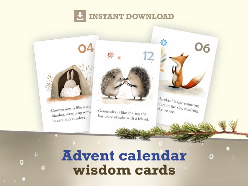 Printable Advent Calendar Cards Christmas Countdown Brainy Quotes ...
