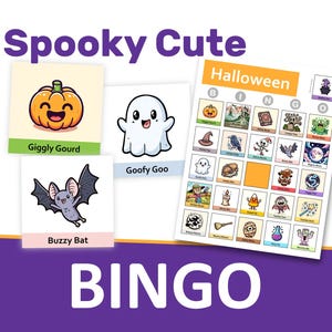 Printable Halloween Bingo Cards, Kids & Family Game Night, Instant ...