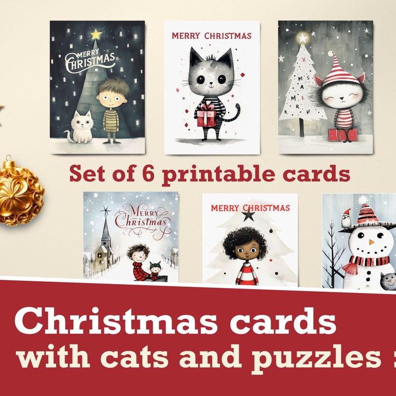 Cat Christmas Cards - Etsy