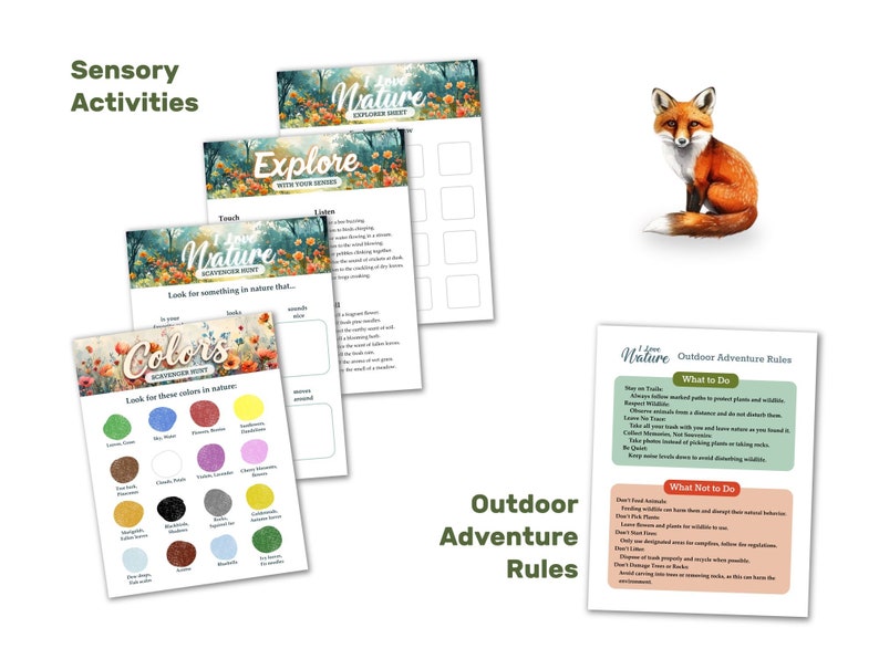 Nature Scavenger Hunt for Kids, Printable Game Pack, Outdoor Activities ...