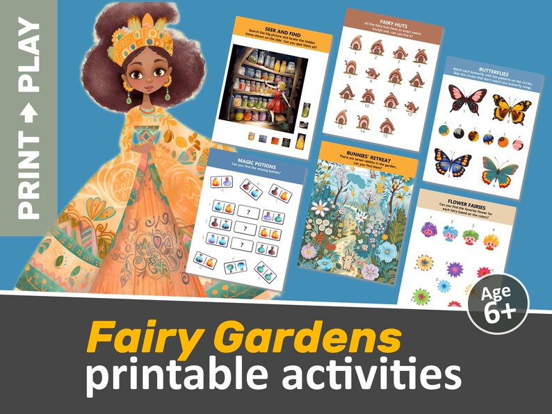Printable Fairy-themed Puzzles Print and Play Activities - Etsy