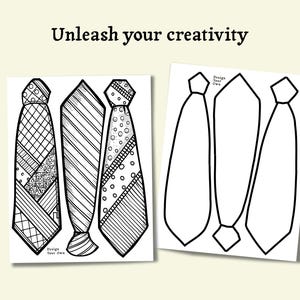 Father's Day Necktie Craft Kit, Printable DIY Ties for Kids, Easy Cut ...