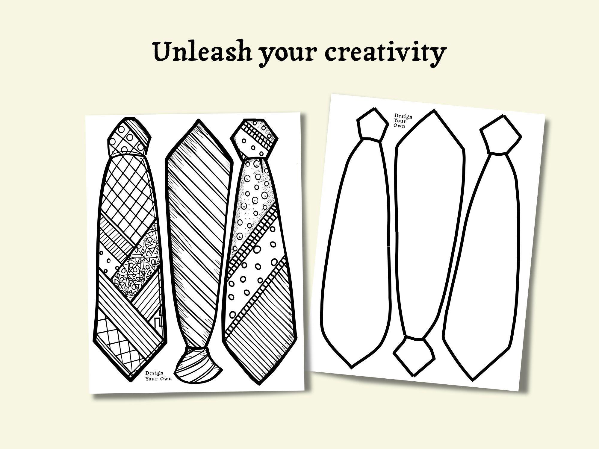 Father's Day Necktie Craft Kit, Printable DIY Ties for Kids, Easy Cut ...