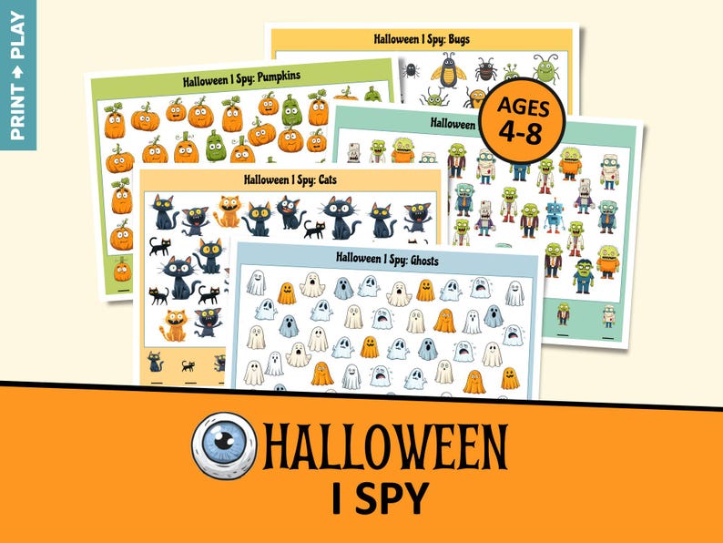 Halloween I Spy Printable Game for Kids (ages 4-8, PDF Download) - Etsy
