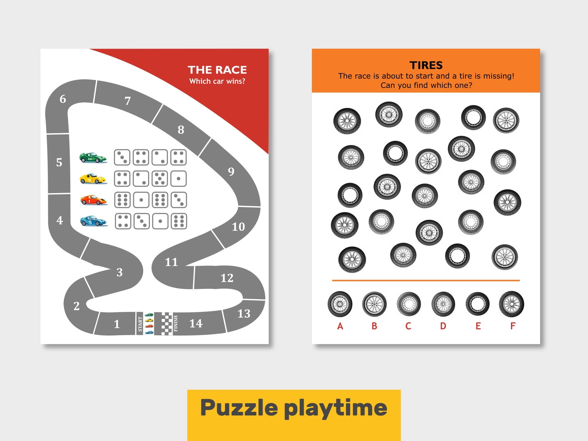 Printable Race Car Activities, Car Race Game for Kids, Sports Car ...