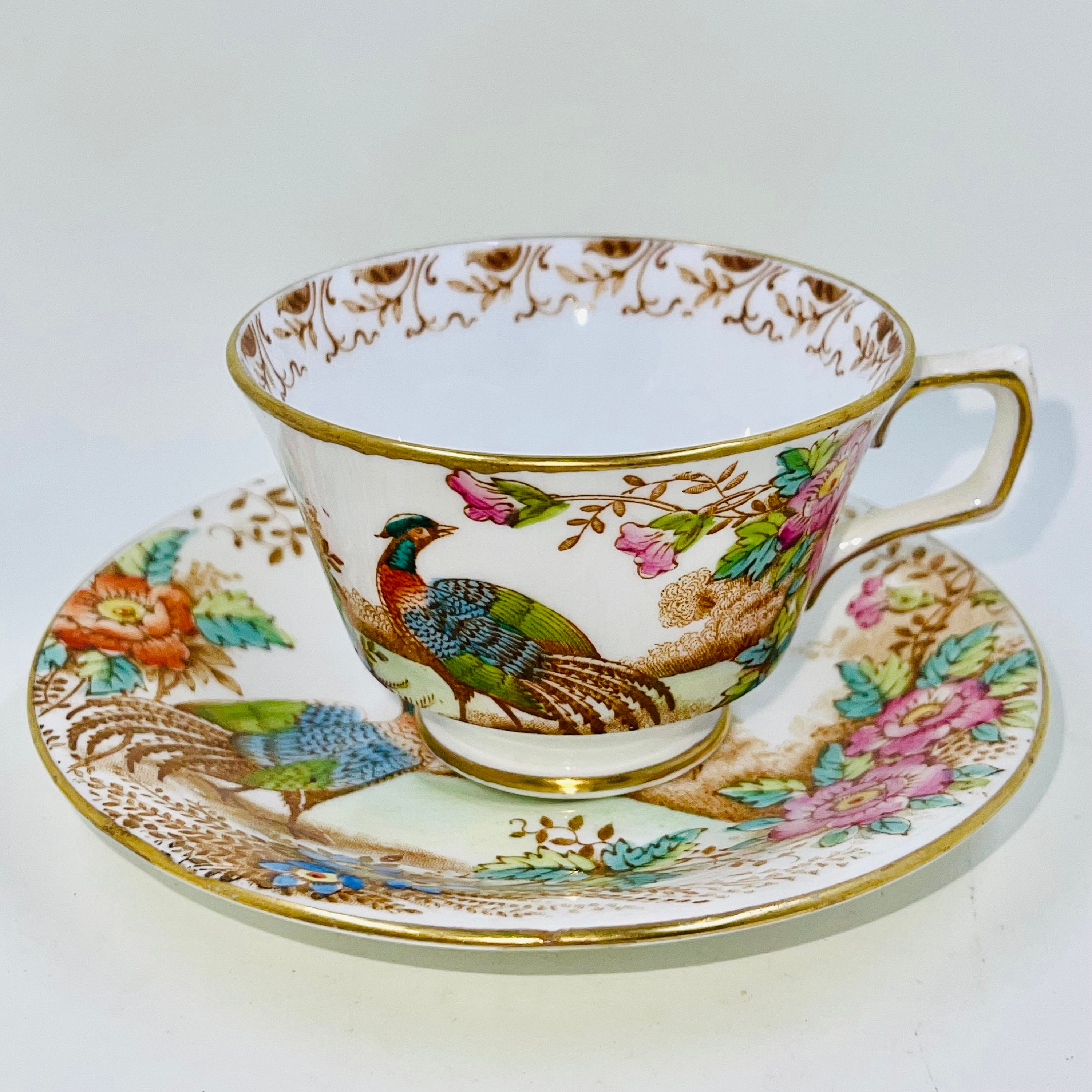 Vintage Sutherland Teacup Saucer Exotic England Bone China Bird ...