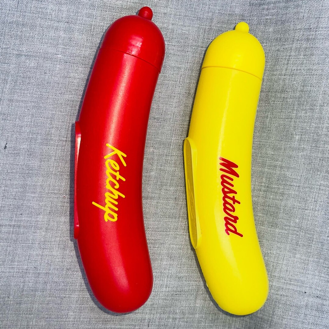Vintage Mr. Frank Ketchup & Mustard Hot Dog Dispensers A Lucky Wish ...