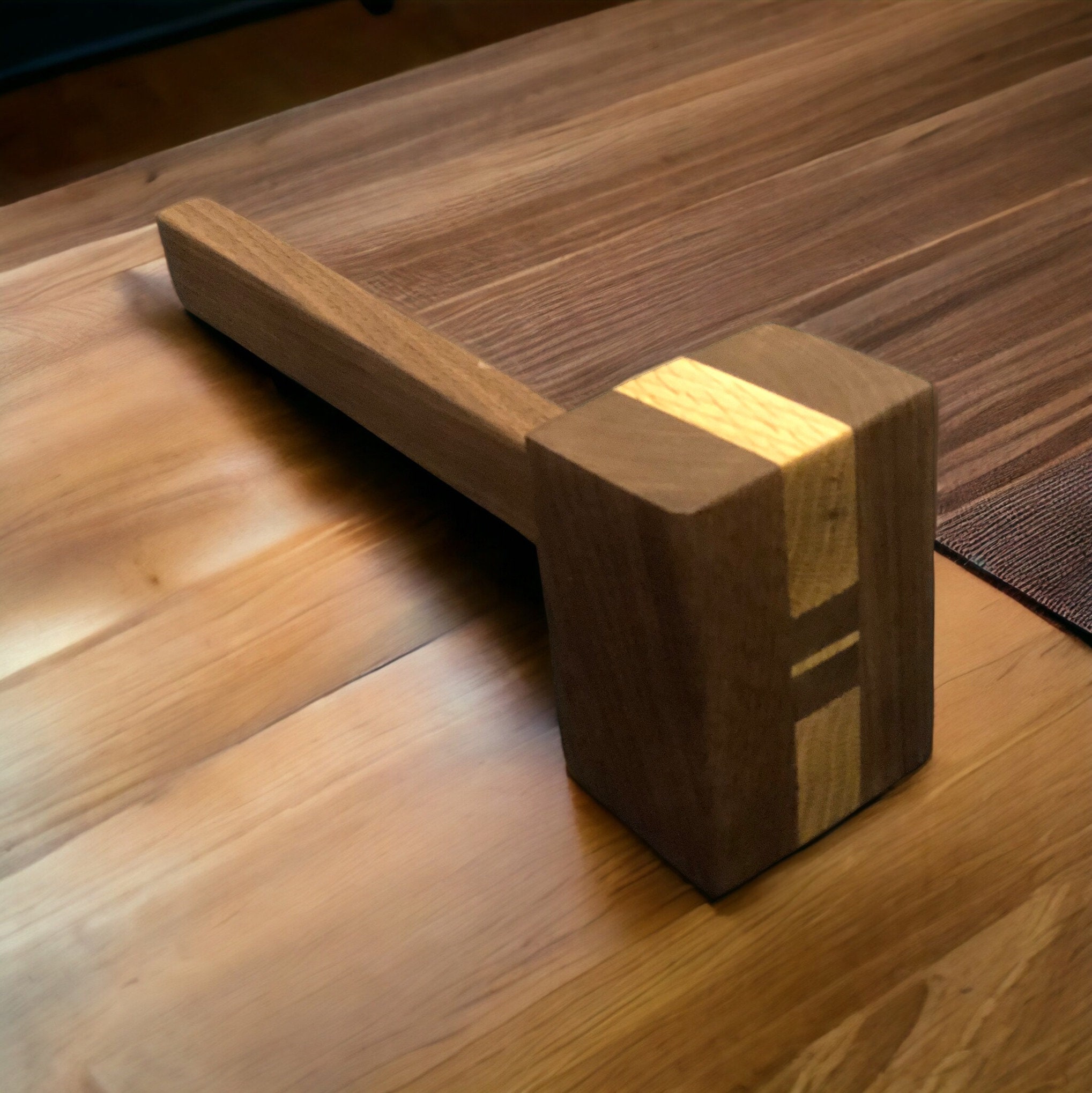 Handmade Artisan Walnut and Red Oak Mallet Durable, Elegant Woodworking ...