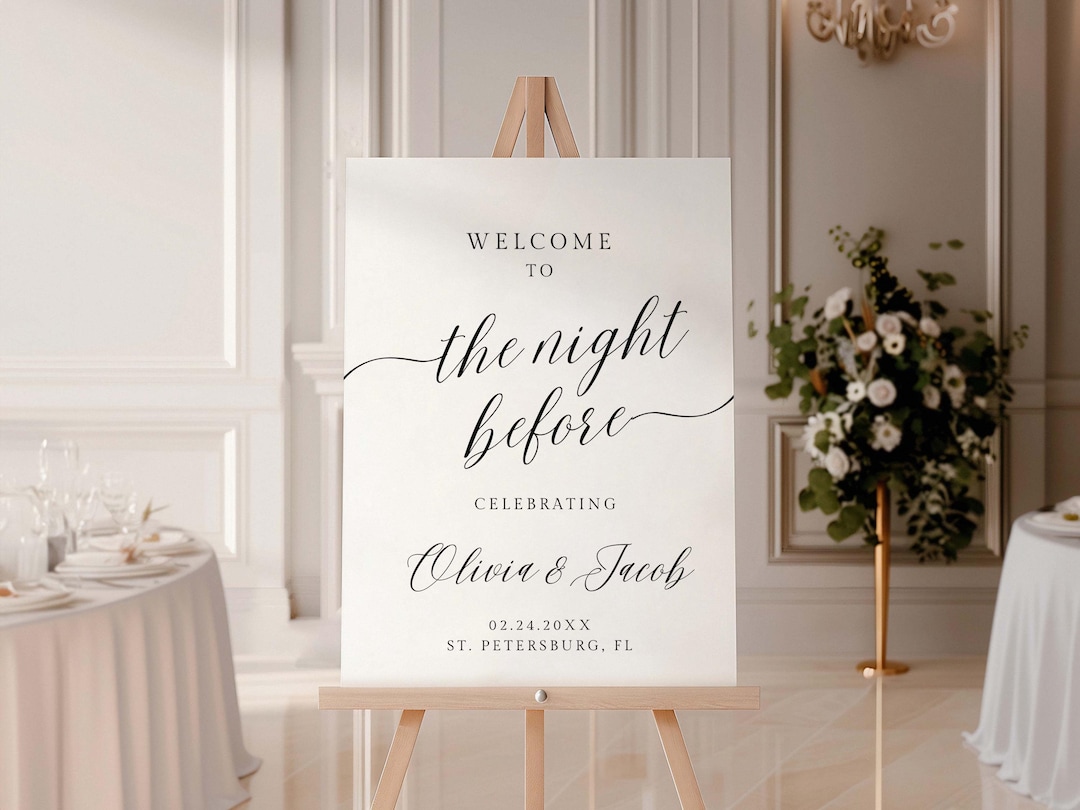 The Night Before Sign Template, Rehearsal Dinner Sign, Rehearsal Sign ...