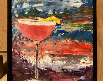Cocktail Painting. Aperol With Oranges. Aperol Art. Alcohol - Etsy