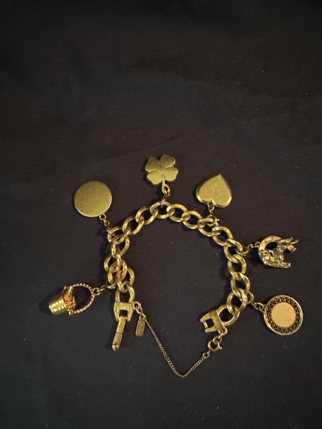 Vintage Gold Monet Charm Bracelet - Etsy