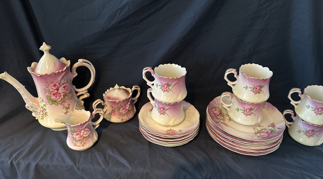 Vintage Lefton China Tea Set “heavenly Roses” - Etsy
