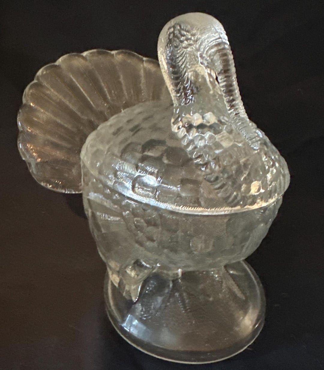 Vintage LE Smith Clear Glass Turkey Candy Dish - Etsy