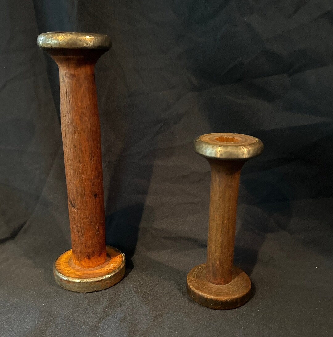 Antique Wooden Bobbin Spindles - Etsy