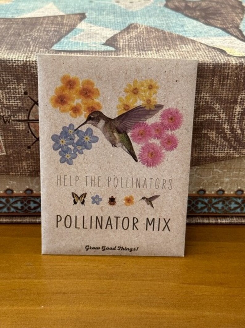 Best Wishes Greeting Card With Pollinator Mix Seed Packet - Etsy
