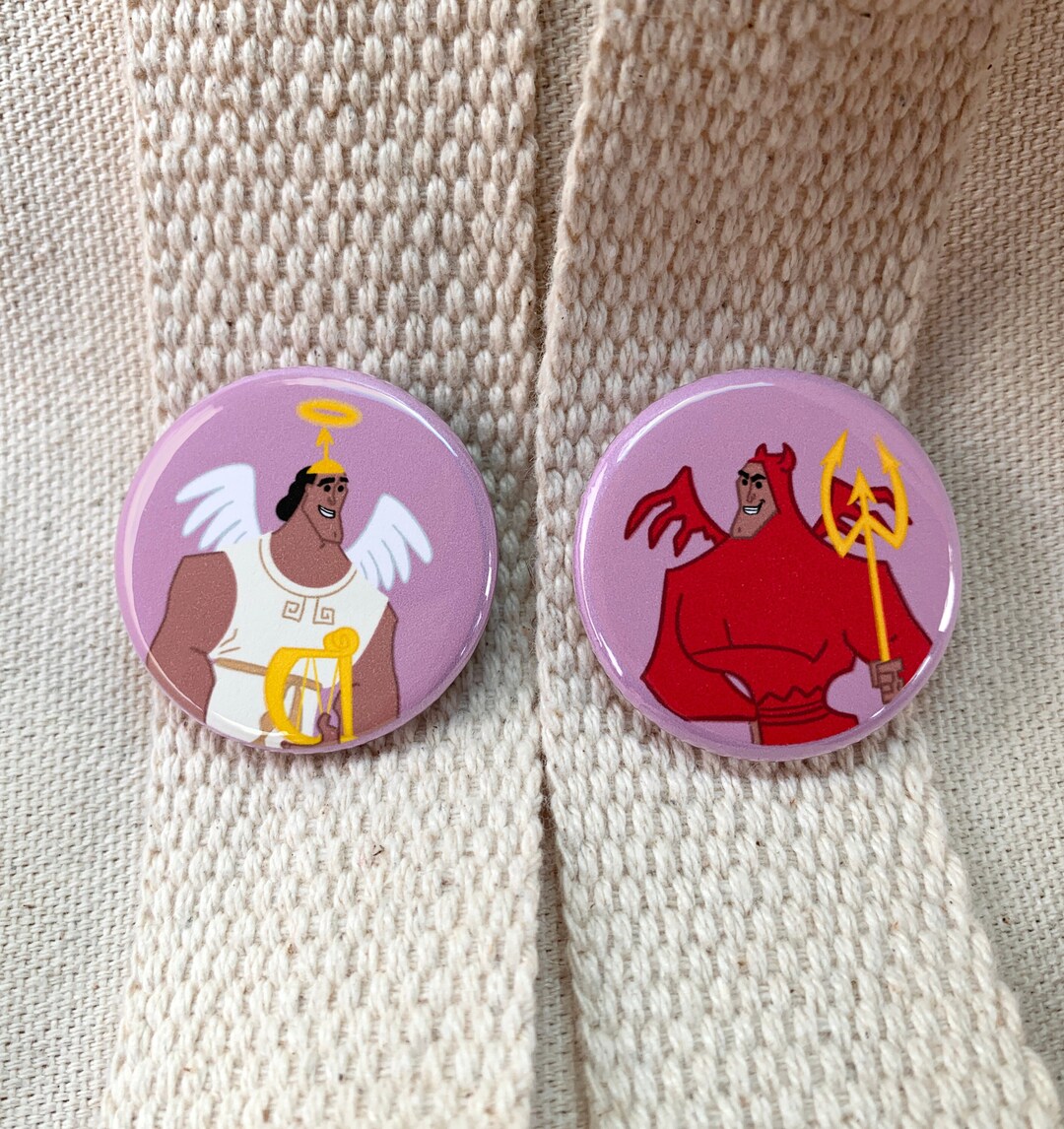 Shoulder Angel and Devil Set of Two 1.25 Pinback Buttons - Etsy