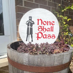 None Shall Pass Wooden Door Hanger – Knight Silhouette Decor – Monty ...