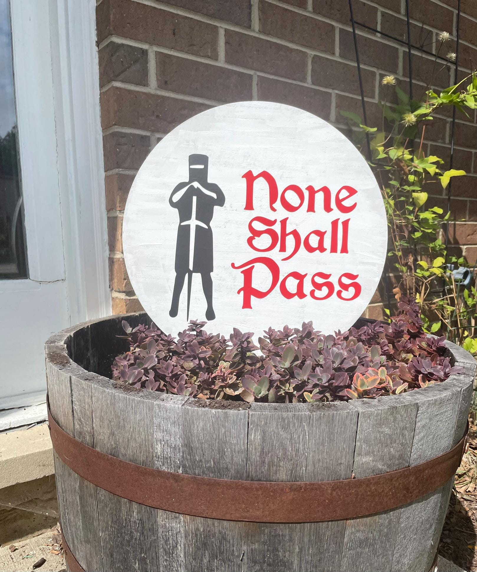 None Shall Pass Wooden Door Hanger – Knight Silhouette Decor – Monty ...