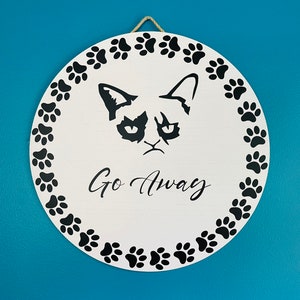Grumpy Cat Go Away Door Sign/ Home Decor - Etsy