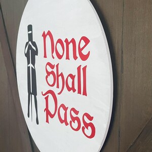 None Shall Pass Wooden Door Hanger – Knight Silhouette Decor – Monty ...