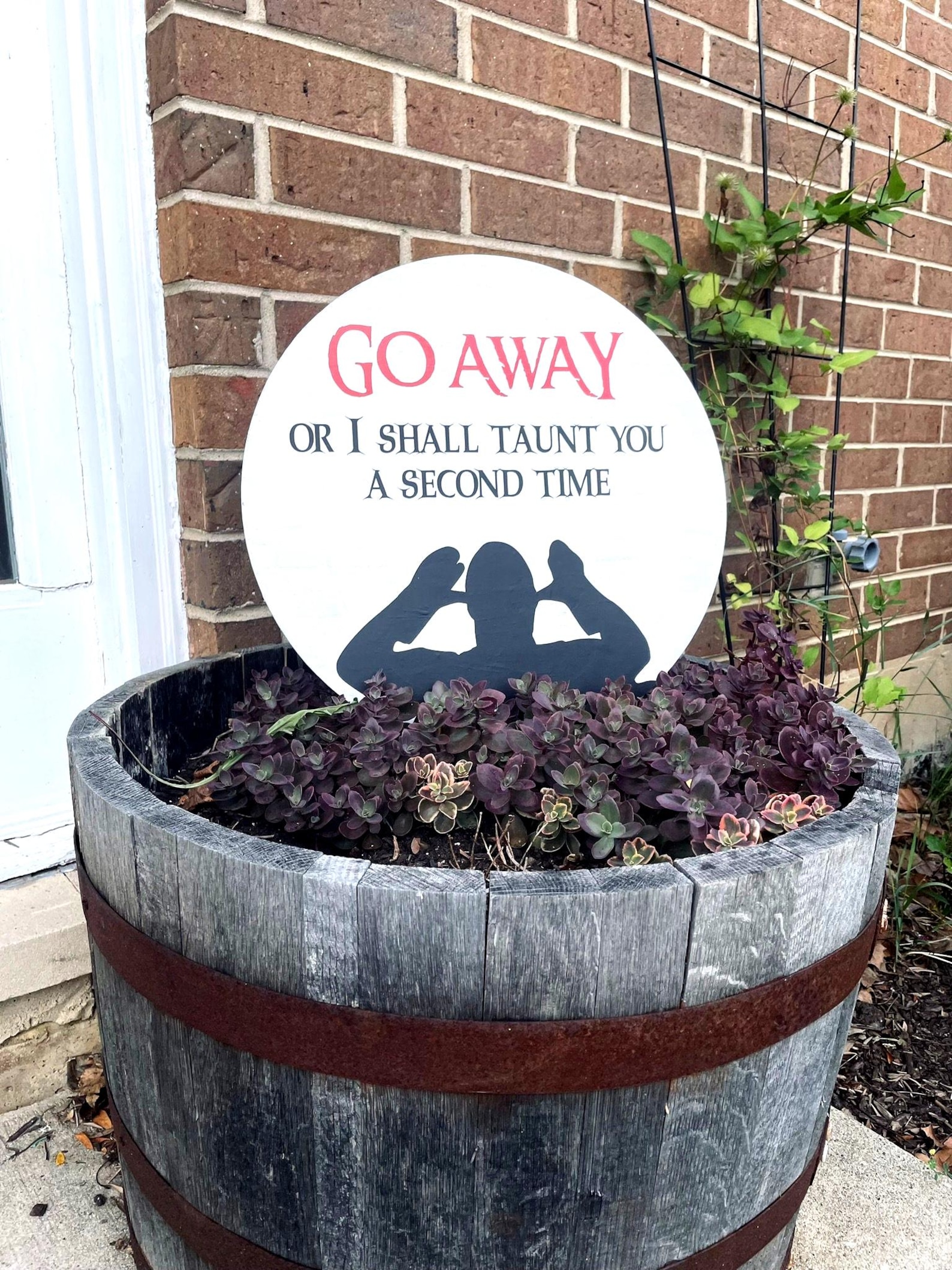 Go Away Monty Python Inspired Door Sign – Funny Medieval Decor - Etsy