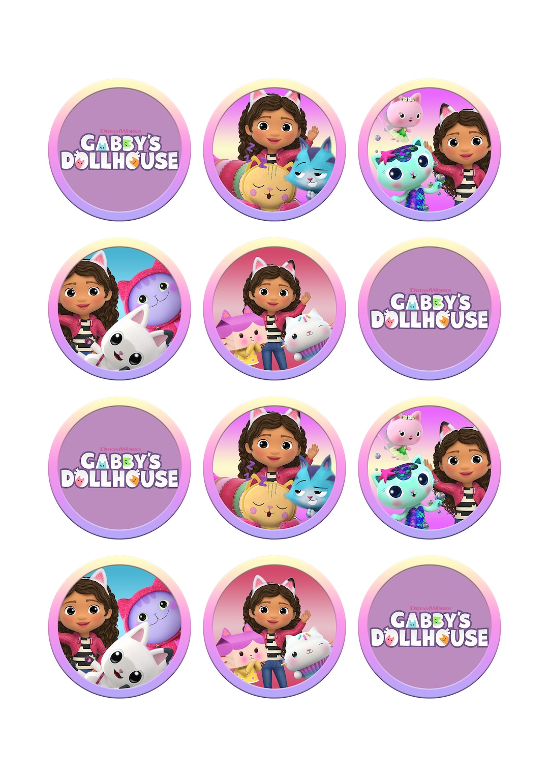 Gabby's Dollhouse Cupcake Toppers Set - Etsy