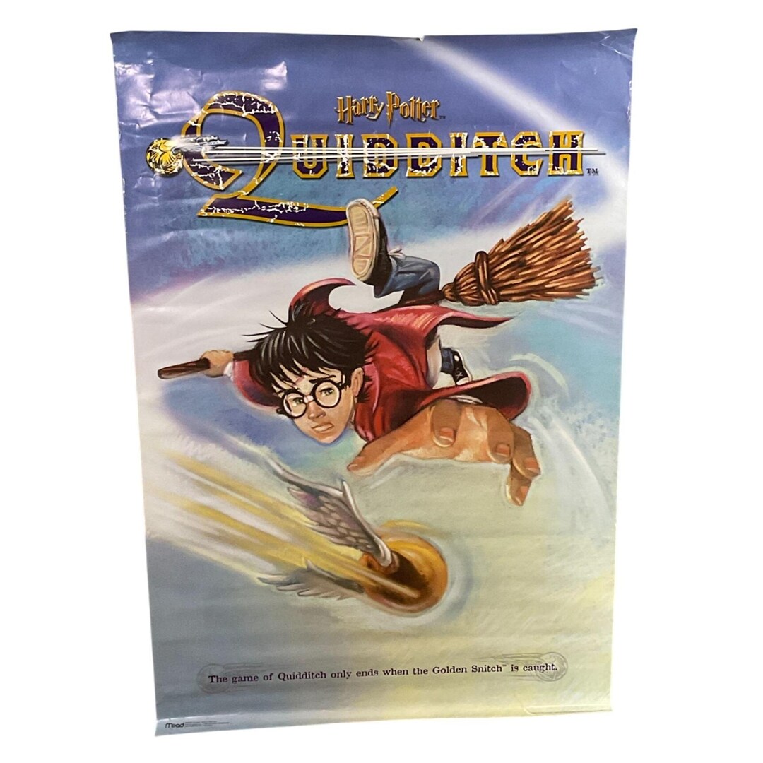 Harry Potter Collectible HTF Quidditch Poster Vintage 1991 24in X 36in ...