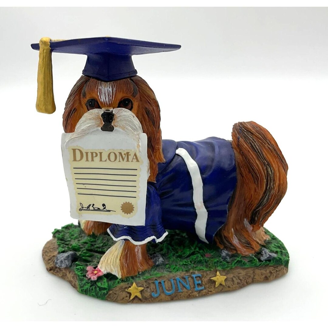 Danbury Mint Shih Tzu Perpetual Calendar Resin Dog Figurine June ...