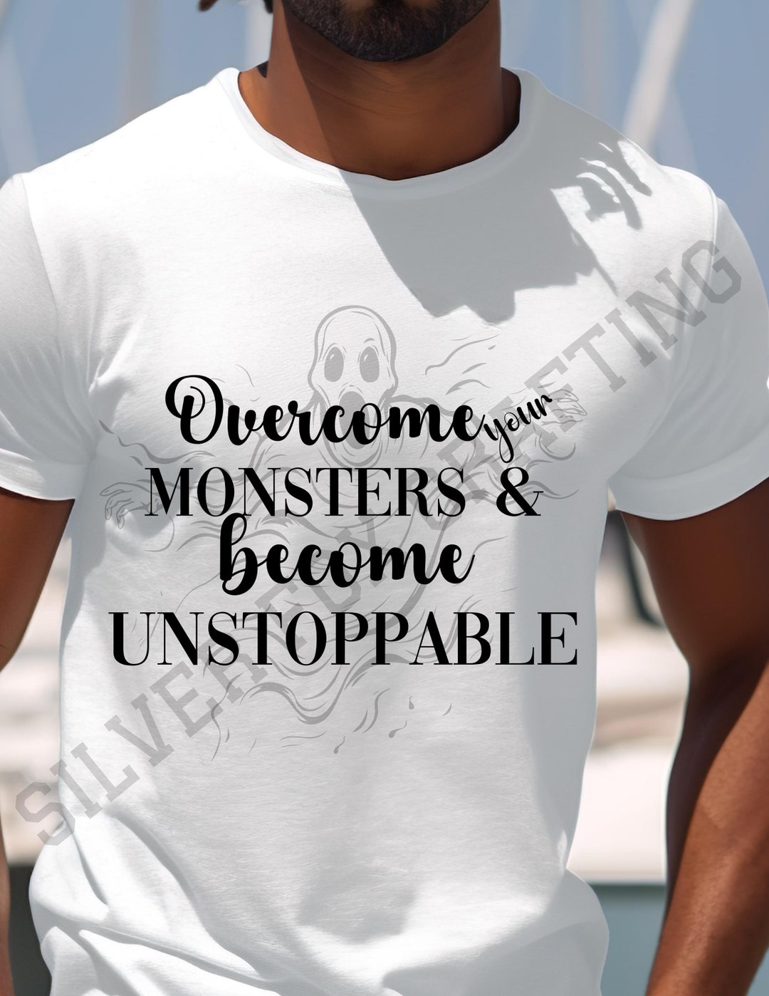 OVERCOME Your Monsters and Become Unstoppable-png File, T-shirt Design ...