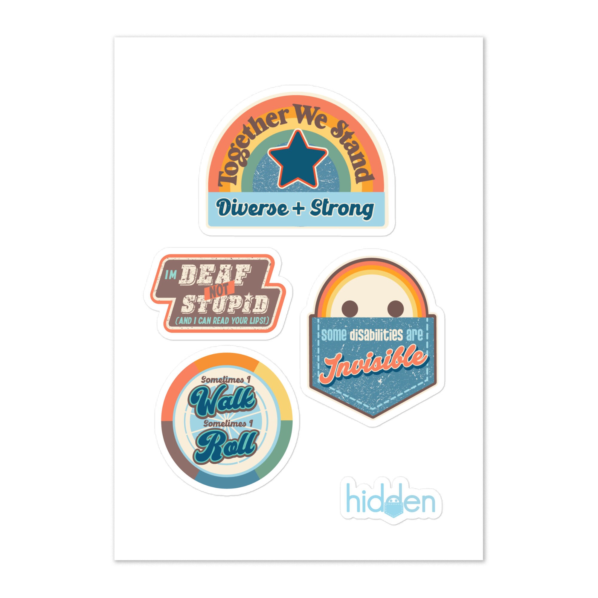 Diversity Stickers Sheet, Vinyl Sticker Set, Deaf Stickers, Awareness ...