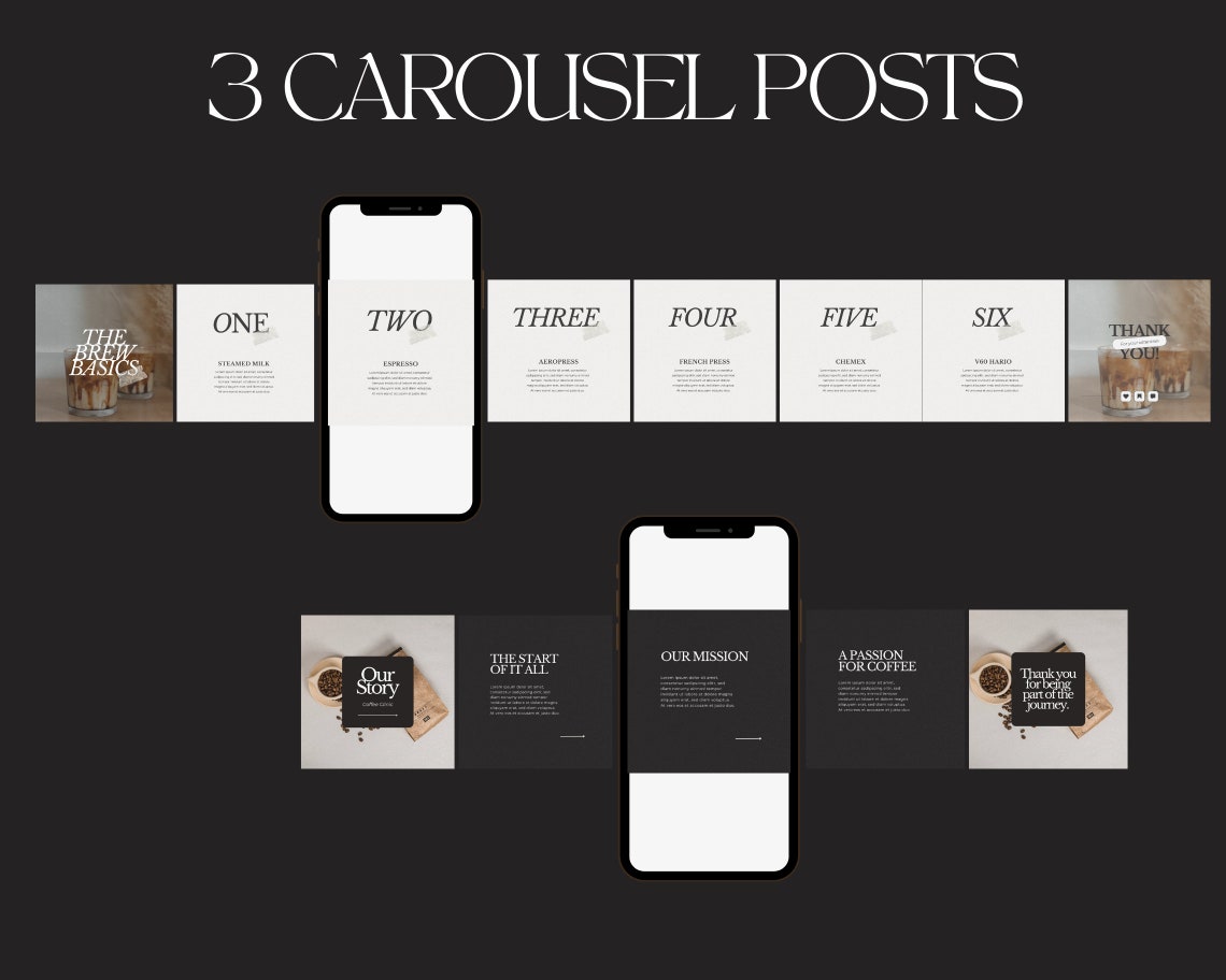 Coffee Instagram Posts| Cafe Social Media Template| Coffee Shop ...