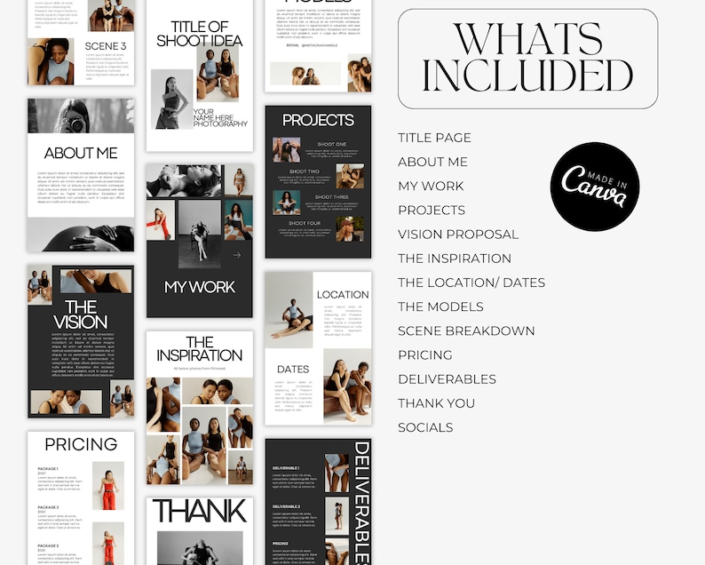 Pitch Deck Template for Photographers | Modern + Clean Pitch Deck ...