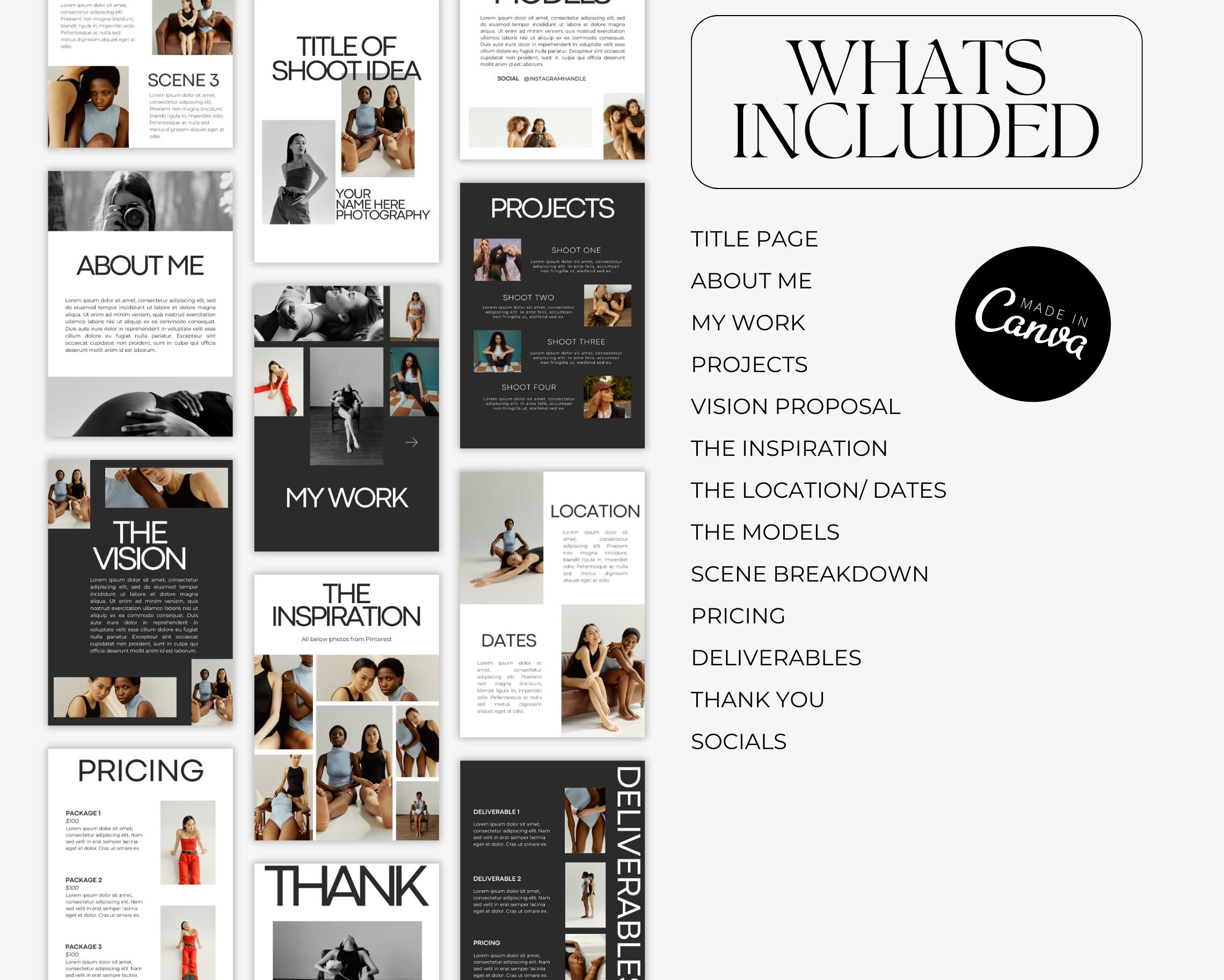 Pitch Deck Template for Photographers | Modern + Clean Pitch Deck ...