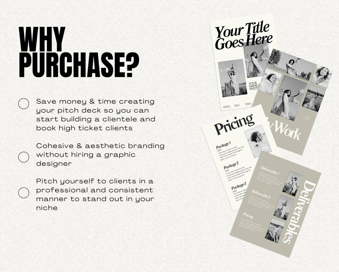 Pitch Deck Template for Photographers | Modern + Warm Pitch Deck ...