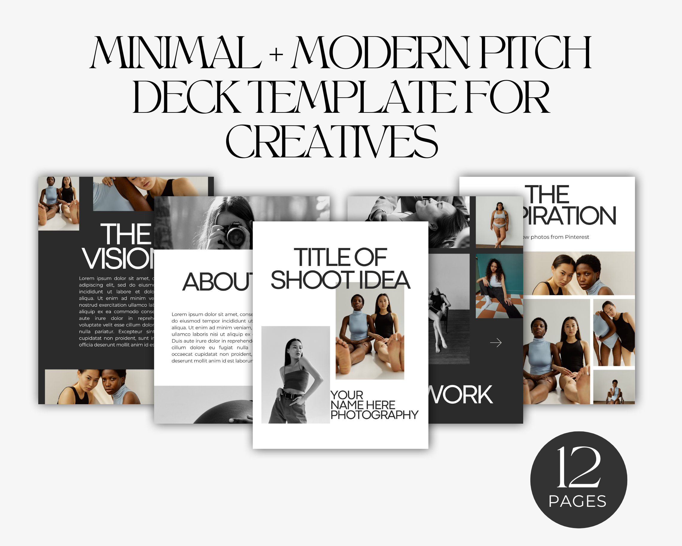 Pitch Deck Template for Photographers | Modern + Clean Pitch Deck ...