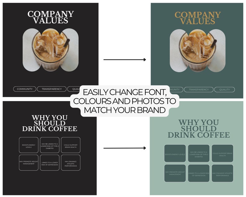 Coffee Instagram Posts| Cafe Social Media Template| Coffee Shop ...